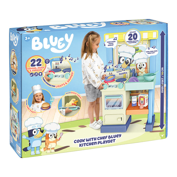 BLUEY - COOK WITH CHEF BLUEY KITCHEN PLAYSET | Toyworld Frankston
