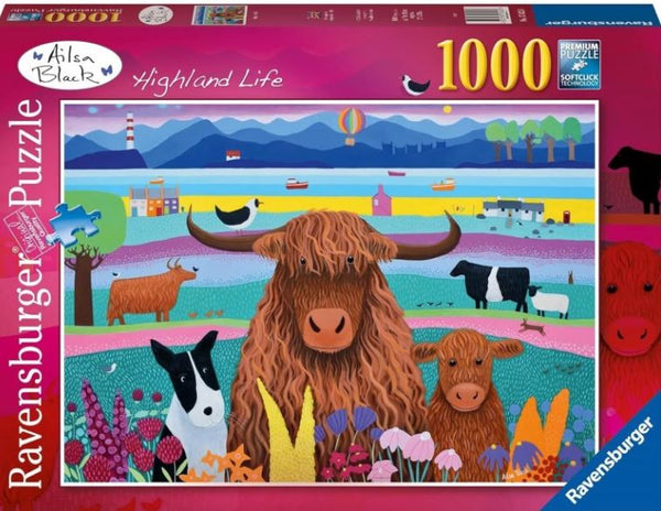 RAVENSBURGER 176229 ALISA BLACK HIGHLAND LIFE 1000 PIECE PUZZLE ...