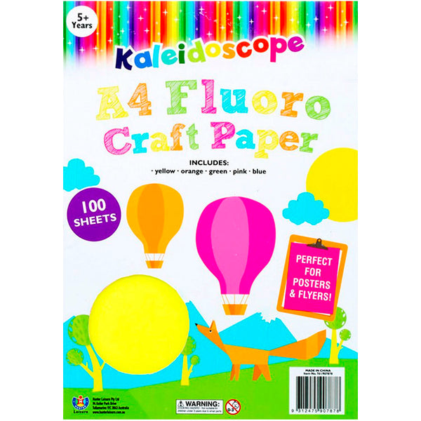 KALEIDOSCOPE A4 FLUORO CRAFT PAPER PAD | Toyworld Frankston