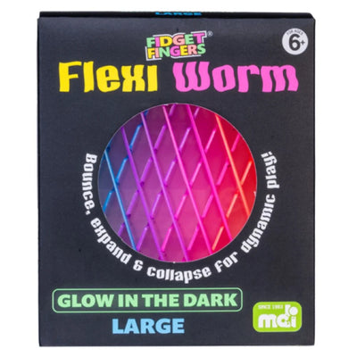 LARGE FIDGET FINGERS FLEXI WORM GLOW IN DARK ASSORTMENT