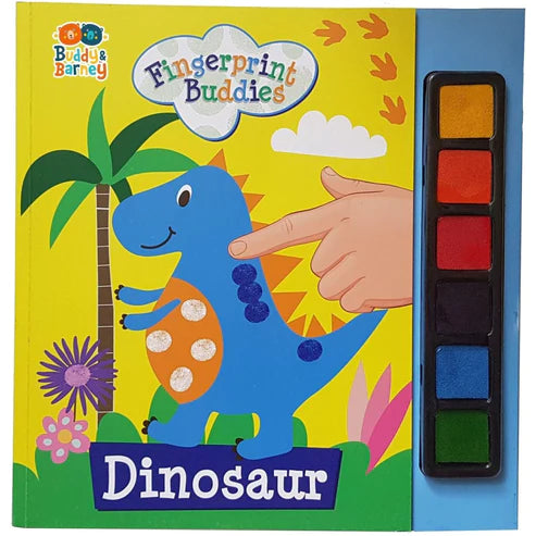 BUDDY & BARNEY FINGER PRINT BUDDIES BOOK - DINOSAURS | Toyworld Frankston