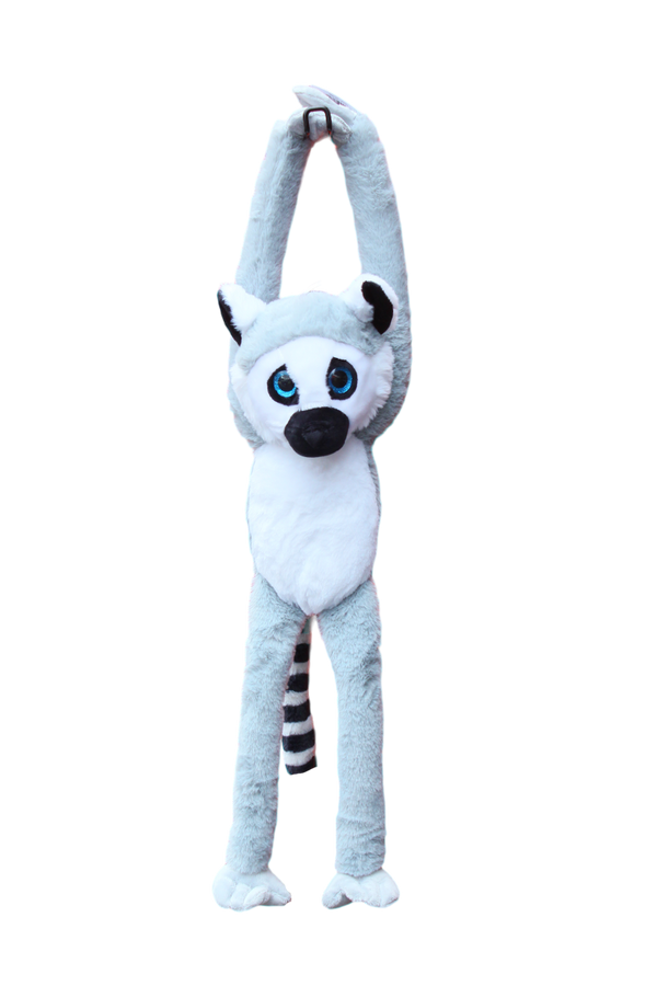 HANGING LEMUR - LACHLAN GREY/WHITE - Toyworld Frankston
