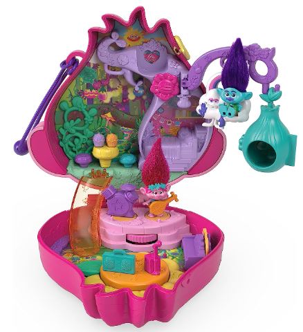 POLLY POCKET - TROLLS COMPACT CASE PLAYSET | Toyworld Frankston