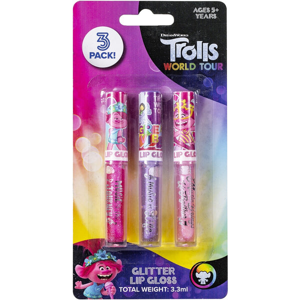 TROLLS 2 GLITTER LIP GLOSS 3 PACK | Toyworld Frankston