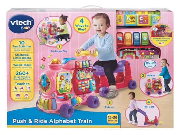 VTECH PUSH&RIDE ALPHABETTRAINPINK | Toyworld Frankston