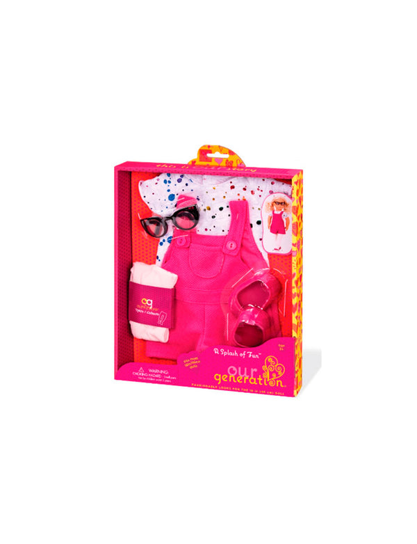 OUR GENERATION OVERALLS WITH T-SHIRT OUTFIT A SPLASH OF FUN | Toyworld ...