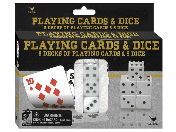 CARDINAL 2 CARD DECKS & 5 DICE | Toyworld Frankston