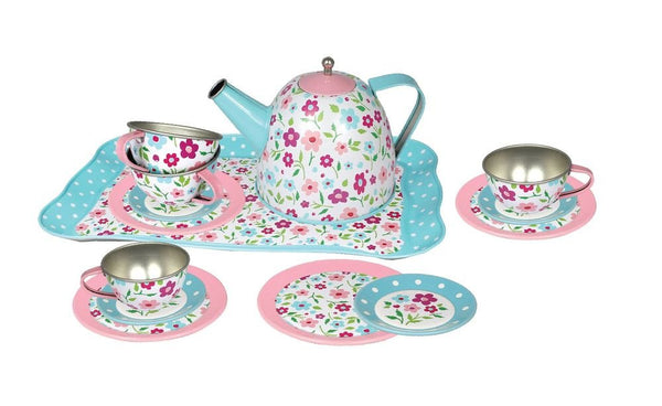 15PC TIN TEA SET - BLUE | Toyworld Frankston