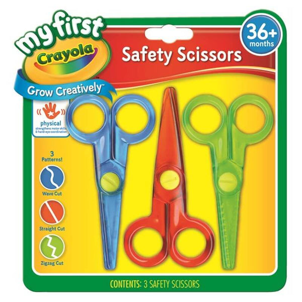 CRAYOLA 3PK MY FIRST SAFETY SCISSORS 3 PATTERNS | Toyworld Frankston