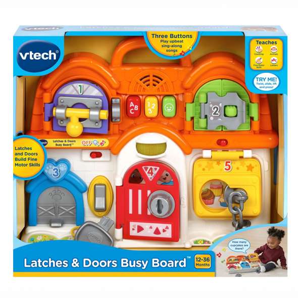 VTECH LATCHES AND DOORS BUSY BOARD | Toyworld Frankston